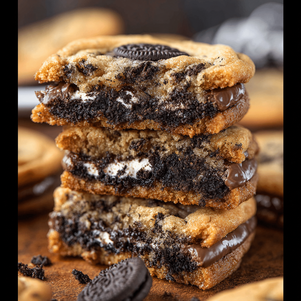 Best Halloween Oreo Stuffed Chocolate Chip Cookies - Eazy Dishes