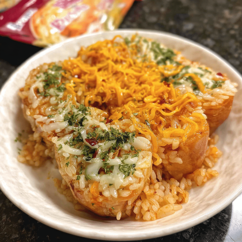 Cheesy Buldak Rice - Eazy Dishes